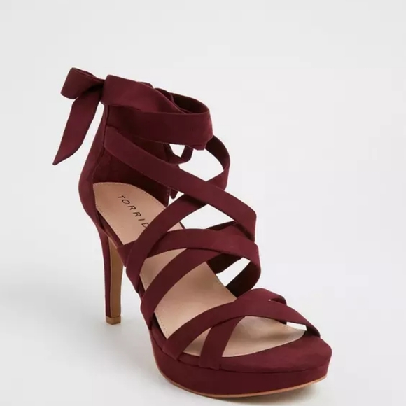 torrid | Shoes | Torrid Red Strappy Platform Heel Size 9ww | Poshmark
